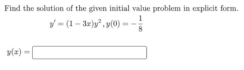 Solved Find the solution of the given initial value problem | Chegg.com