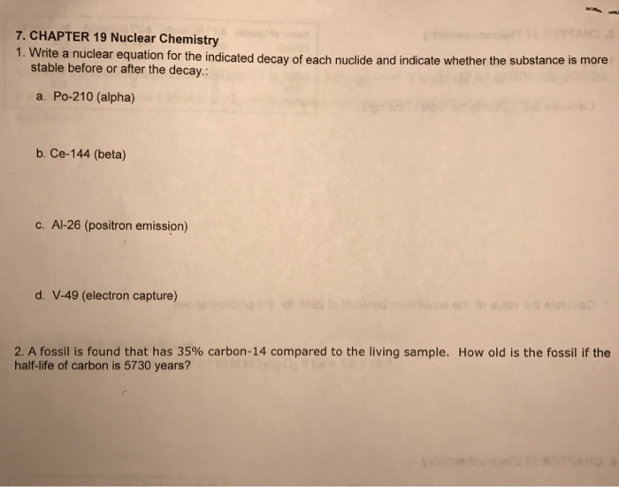 Solved Write a nuclear equation for the indicated decay of | Chegg.com