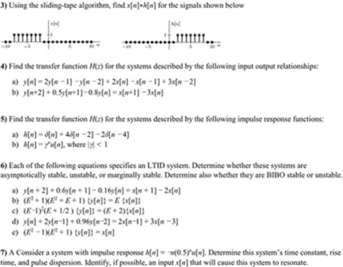 3) Using the sliding-tape algorithm, find w.Hn] for | Chegg.com