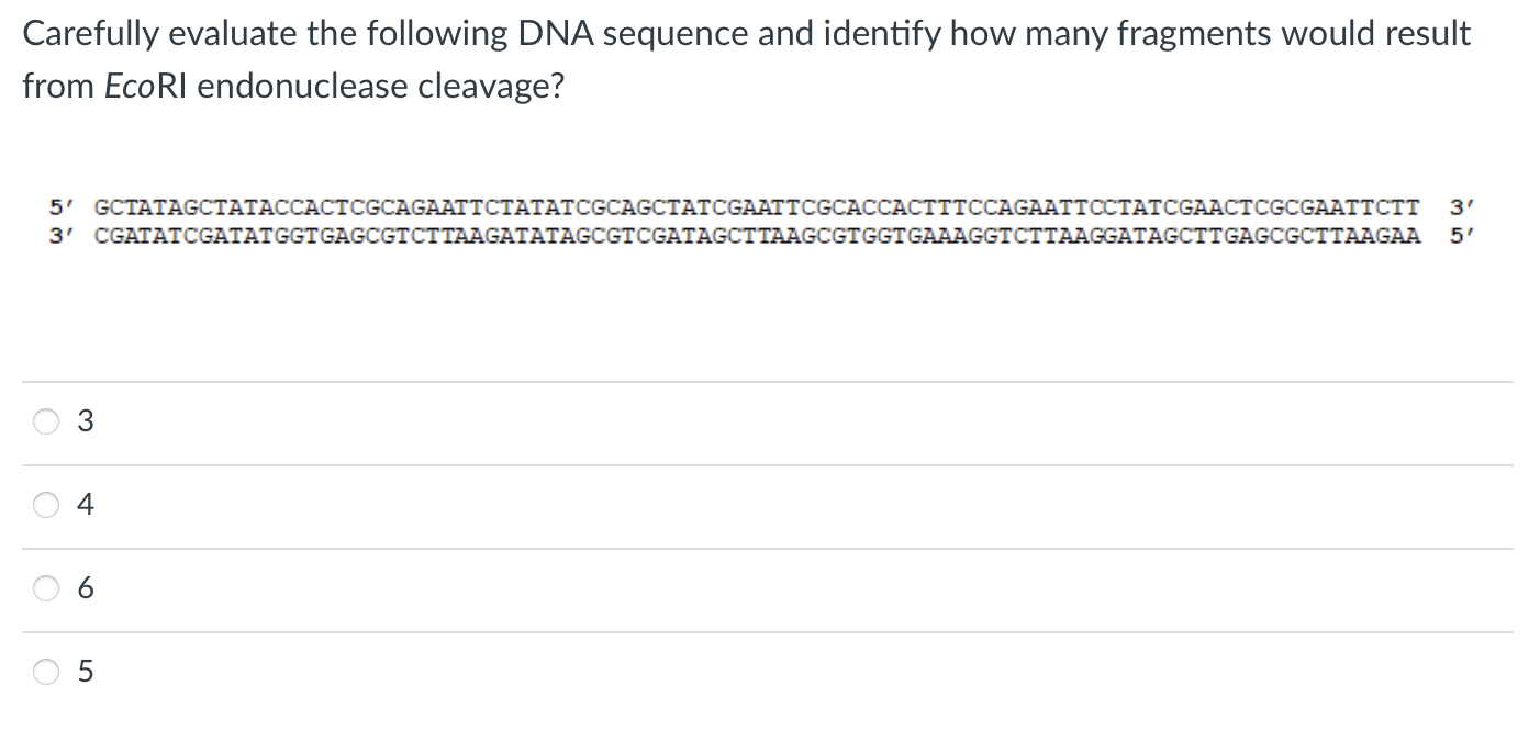 Solved Carefully evaluate the following DNA sequence and | Chegg.com