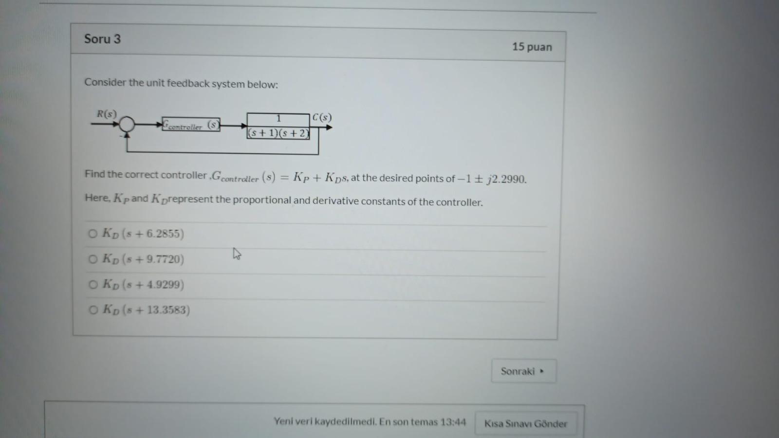Solved Consider the unit feedback system below: Find the | Chegg.com