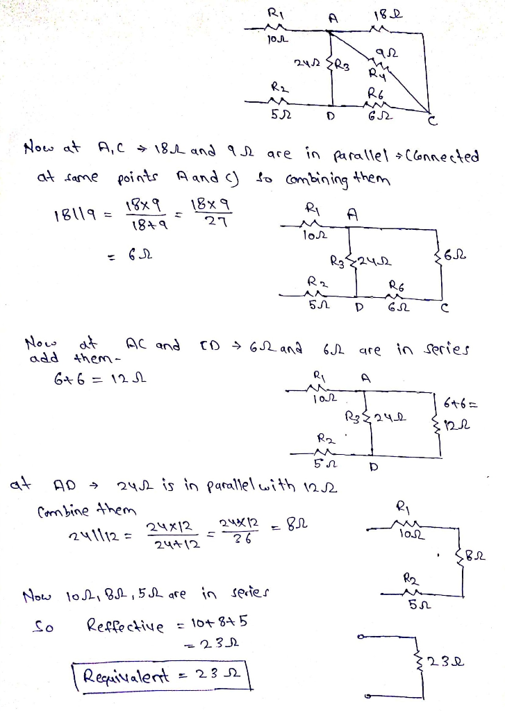 (Solved) - Resistances in Series and Parallel *P2.1. Reduce each of the... (1 Answer) | Transtutors