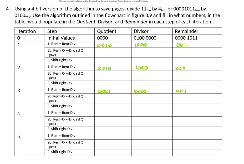 Using a 4-bit version of the algorithm to save pages, | Chegg.com