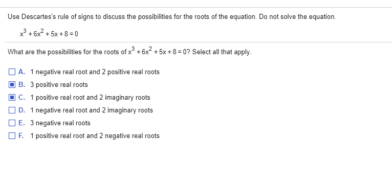 Solved Use Descartes's rule of signs to discuss the | Chegg.com