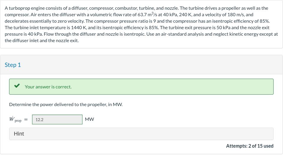Solved A turboprop engine consists of a diffuser, | Chegg.com