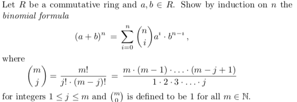 Solved Let R be a commutative ring and a, b E R. Show by | Chegg.com