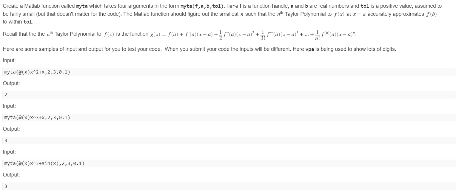 Solved Please I need this for Matlab, don't use another | Chegg.com
