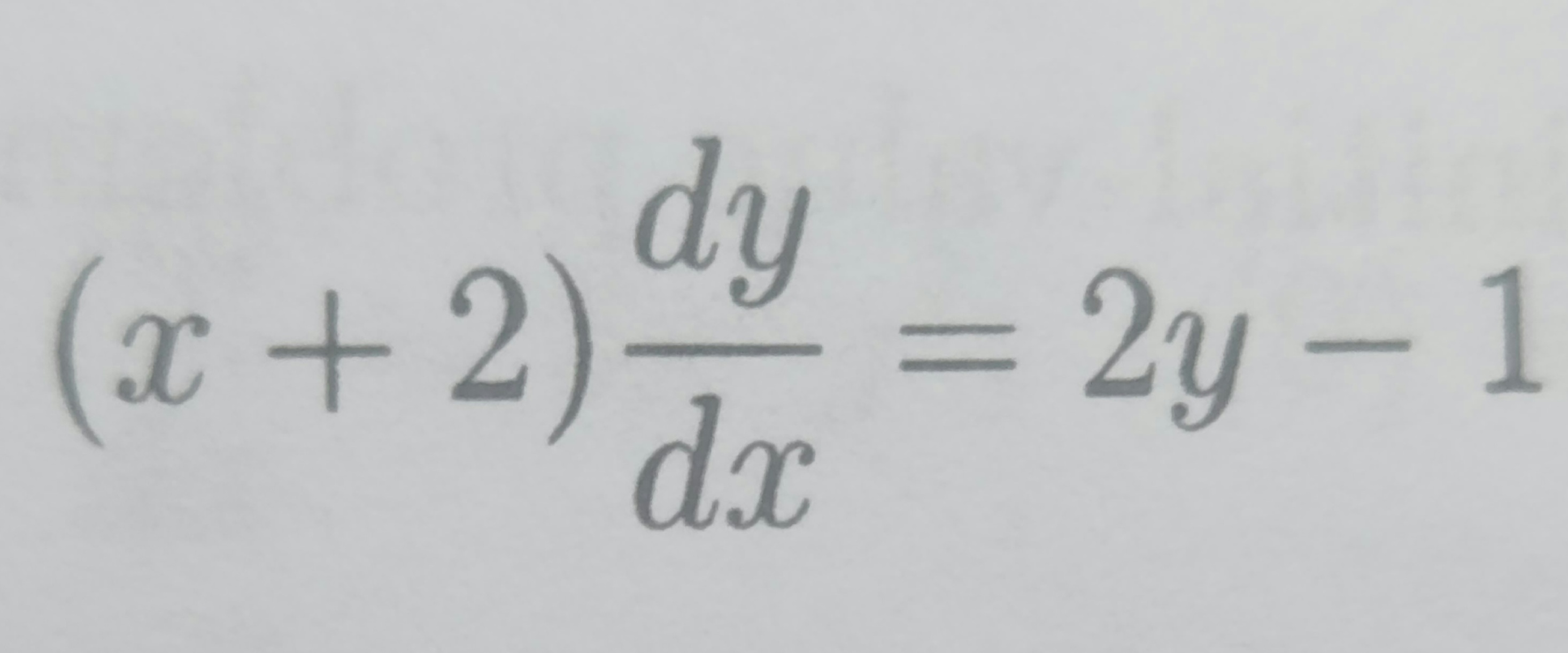 Solved (x+2)dxdy=2y−1 | Chegg.com