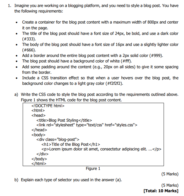 Solved Imagine you are working on a blogging platform, and | Chegg.com