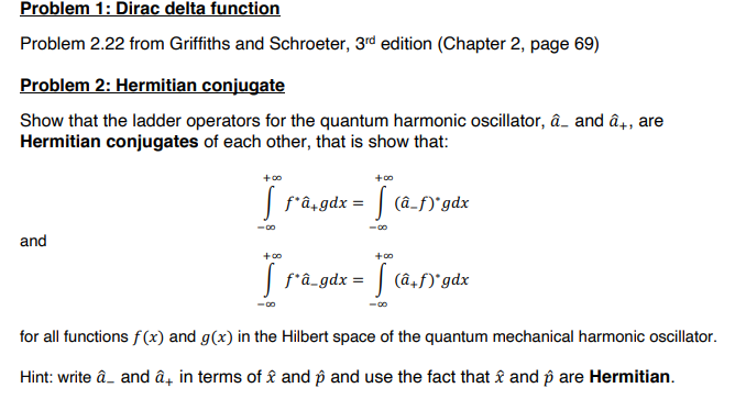 Solved Problem 1: Dirac delta function Problem 2.22 from | Chegg.com