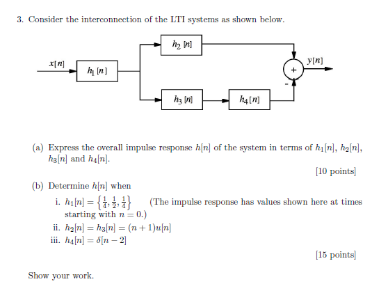 Solved 3. Consider the interconnection of the LTI systems as | Chegg.com