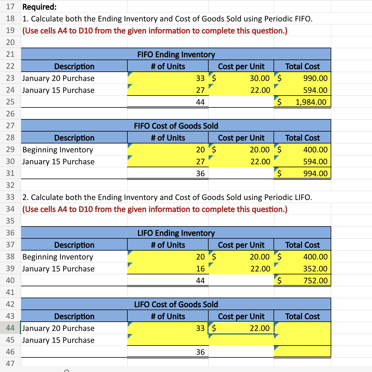 Solved I need step-by-step assistance in calculating the | Chegg.com