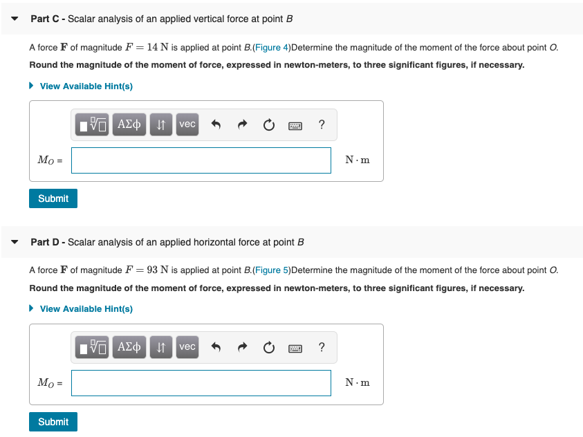 Solved Part A - Scalar analysis of an applied horizontal | Chegg.com