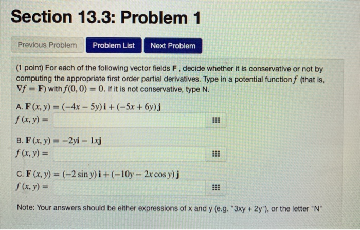 Solved Section 13.3: Problem 1 Previous Problem Problem List | Chegg.com