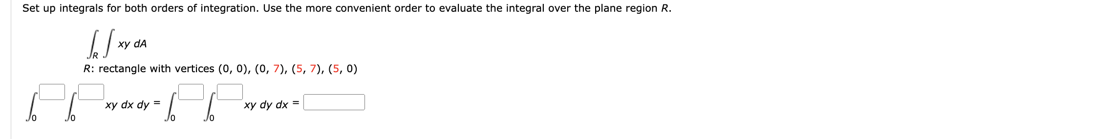 Solved Set up integrals for both orders of integration. Use | Chegg.com