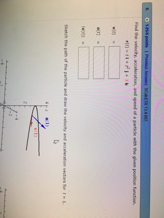 Solved Find The Velocity Acceleration And Speed Of A 