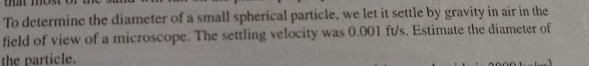 Solved To determine the diameter of a small spherical | Chegg.com
