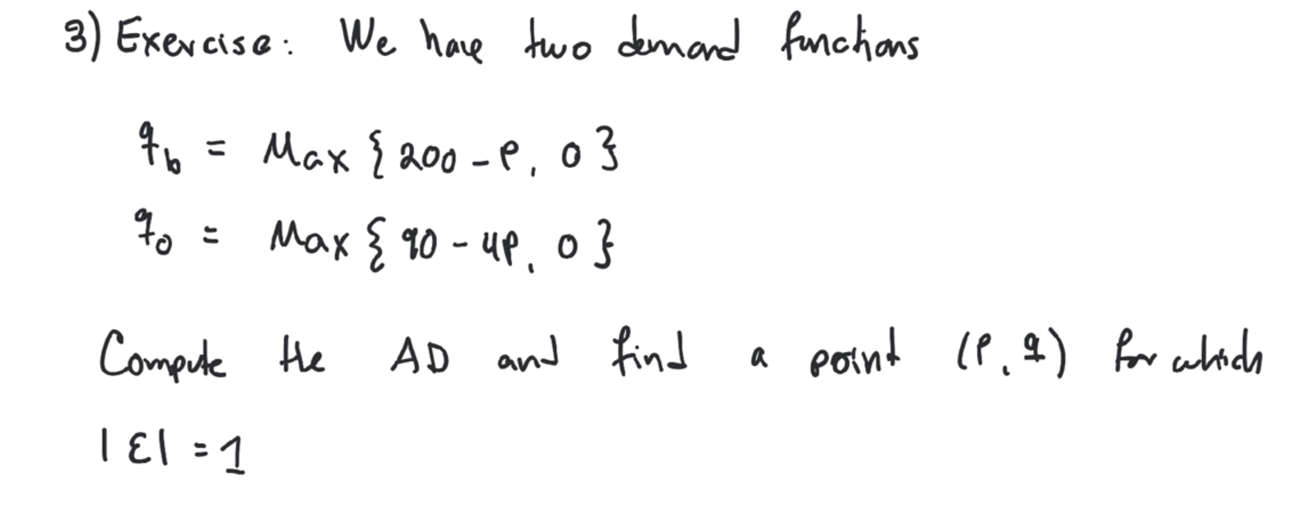 Solved Exercise: We have two demand | Chegg.com