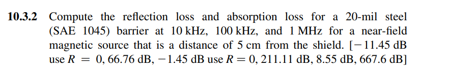 Solved 3.2 Compute the reflection loss and absorption loss | Chegg.com