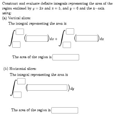 Solved Construct and evaluate definite integrals | Chegg.com