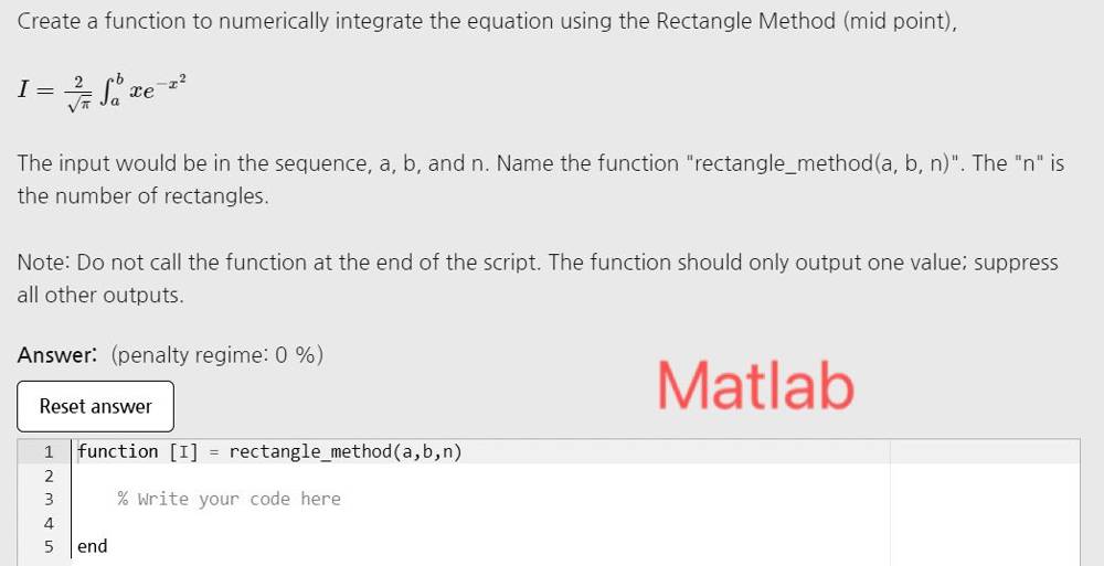 Solved Create a function to numerically integrate the | Chegg.com