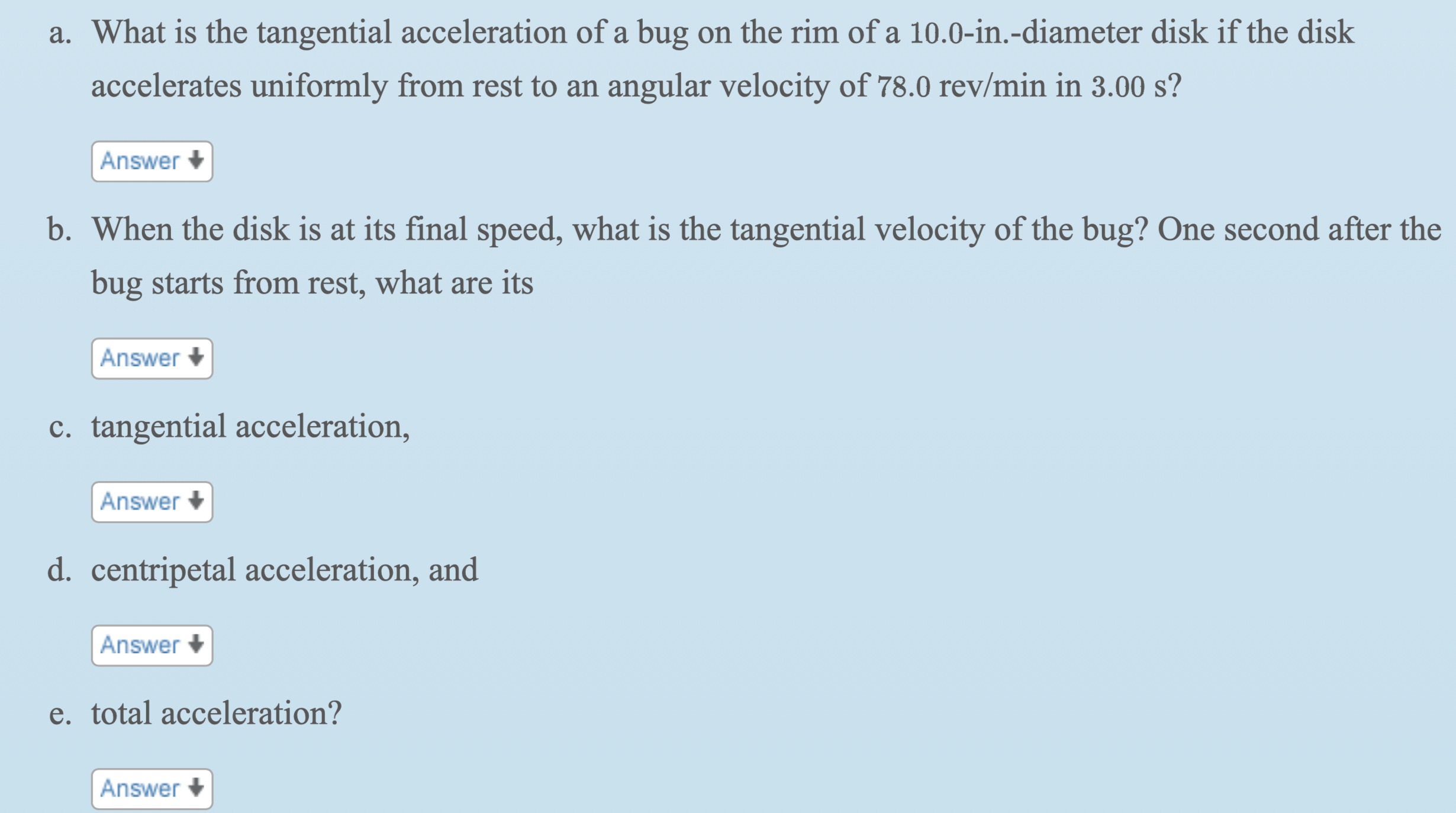 Solved a. What is the tangential acceleration of a bug on | Chegg.com