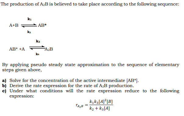 Solved The production of A2B is believed to take place | Chegg.com