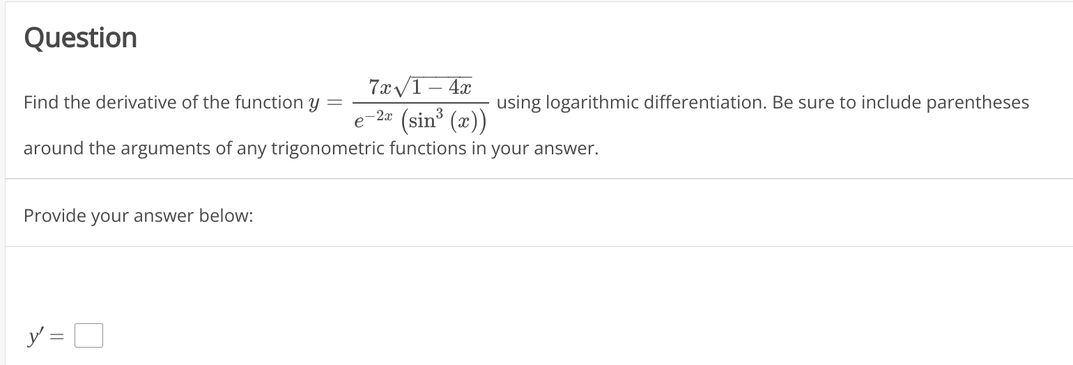 Solved Find The Derivative Of The Function