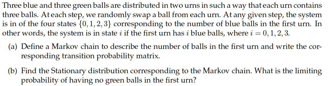 Three blue and three green balls are distributed in | Chegg.com