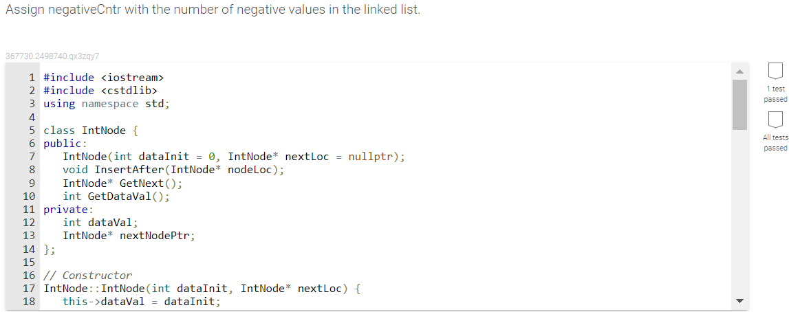 Solved Assign negativeCntr with the number of negative | Chegg.com