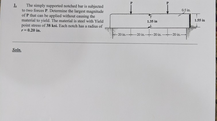 Solved The simply supported notched bar is subjected to two | Chegg.com