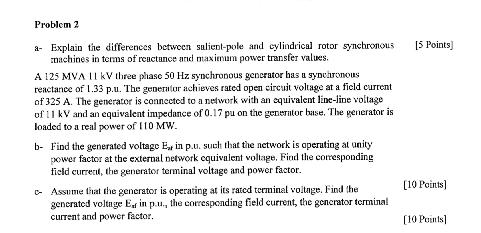 Solved a- Explain the differences between salient-pole and | Chegg.com