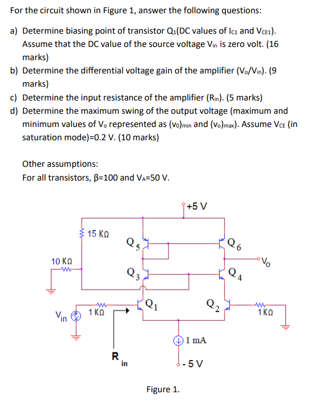 For the circuit shown in Figure 1, answer the | Chegg.com