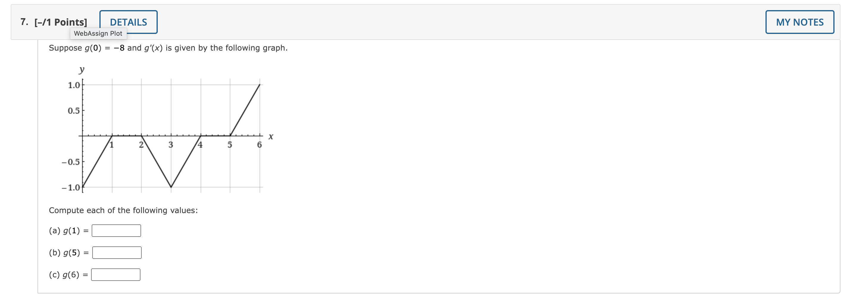 Solved MY NOTES 7. [-/1 Points] DETAILS WebAssign Plot | Chegg.com