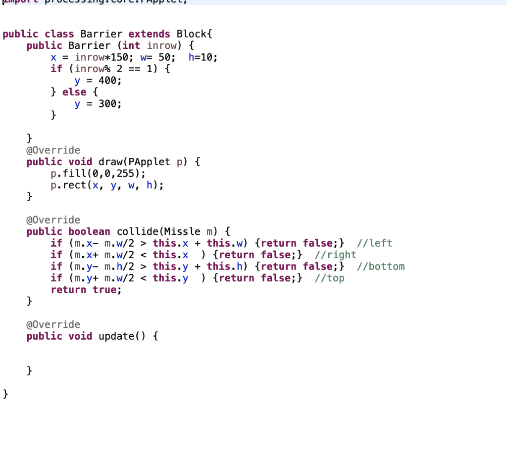 Java 8 Processing 1) Have each row of targets be a | Chegg.com