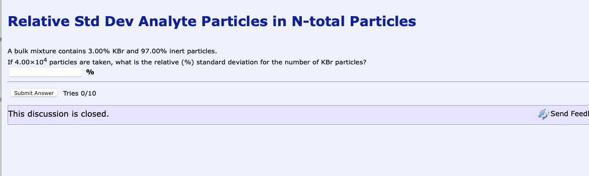 Solved Relative Std Dev Analyte Particles in N-total | Chegg.com