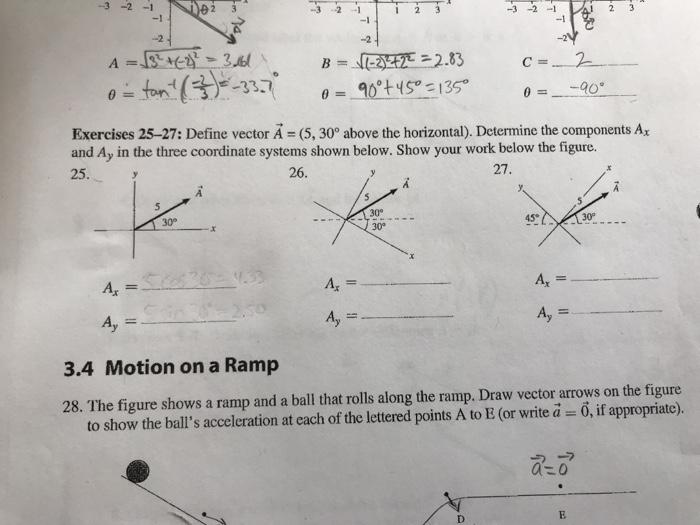 Solved 1102 -3 2-1 RO。 Exercises 25-27: Define vector A = | Chegg.com