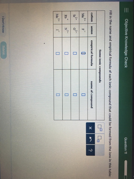 Solved Objective Knowledge Check Fill in the name and | Chegg.com