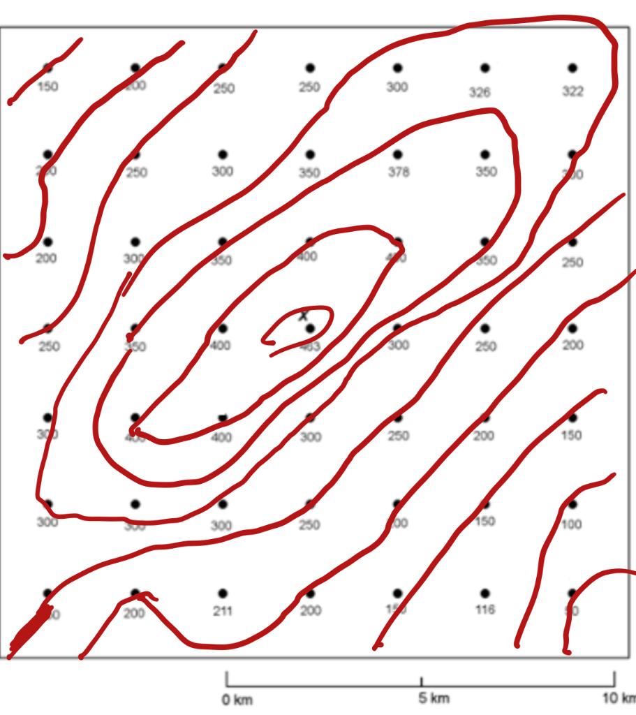 Solved Question 1 6P Topo Practice Map - Draw in contour | Chegg.com