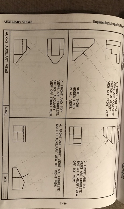 Solved 1. FRONT AND TOP MEWS ARE COMPLETE. SKETCH AUXILIARY | Chegg.com