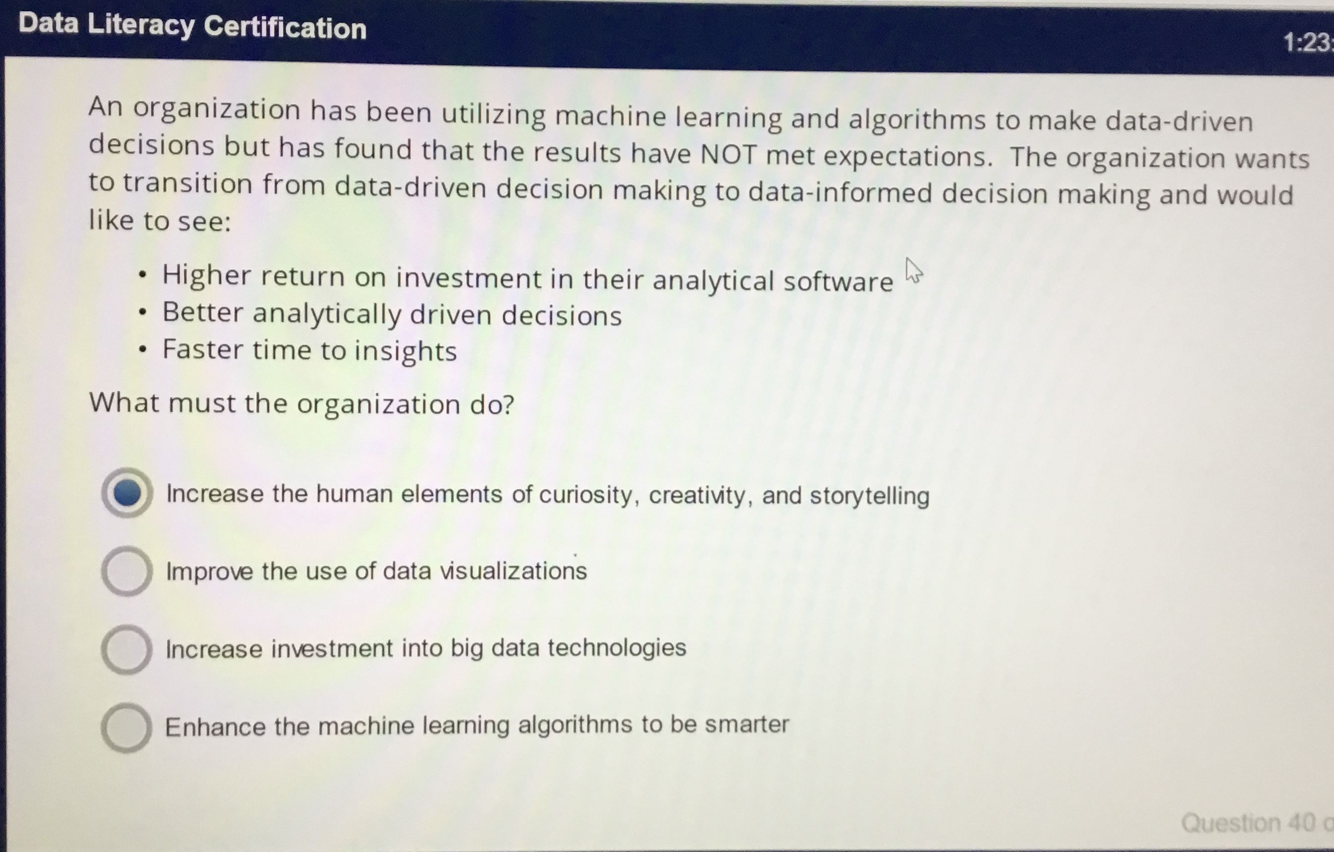 Solved An organization has been utilizing machine learning | Chegg.com