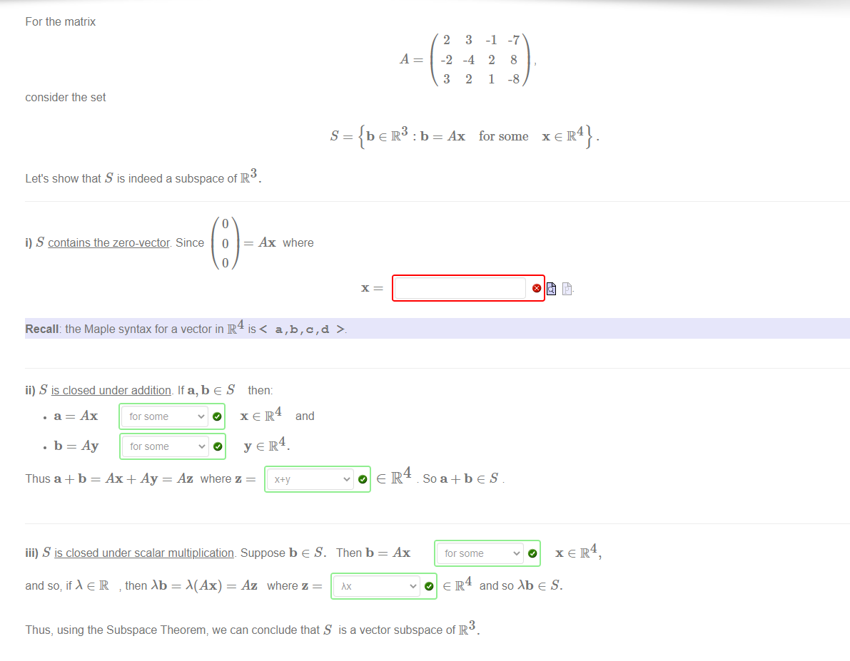 Solved For the matrix 2 3 -1 -7 A= -2 -4 2 8 3 2 1 -8 | Chegg.com