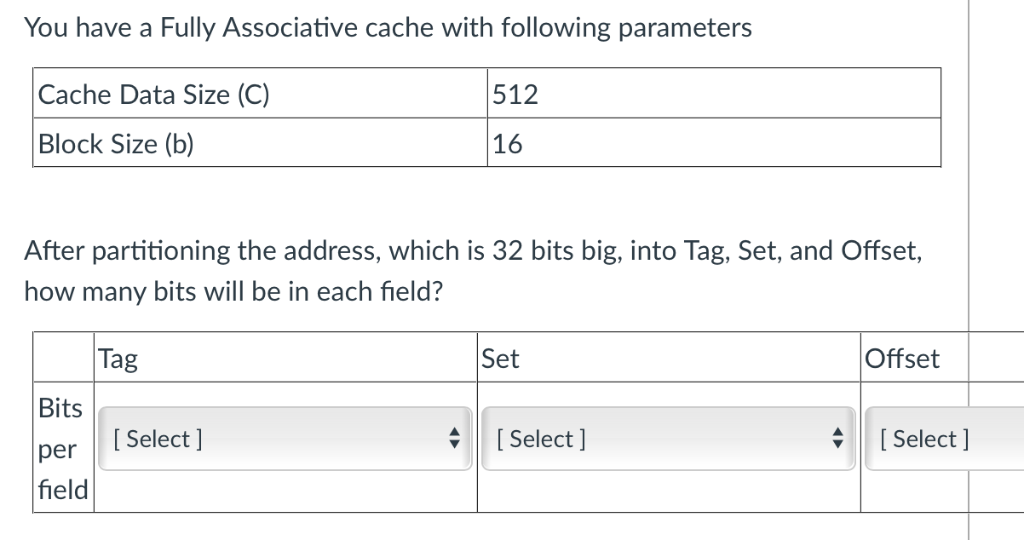 Solved You have a Fully Associative cache with following | Chegg.com