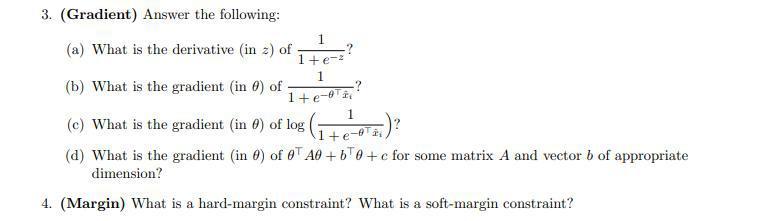 Solved 3. (Gradient) Answer the following: (a) What is the | Chegg.com