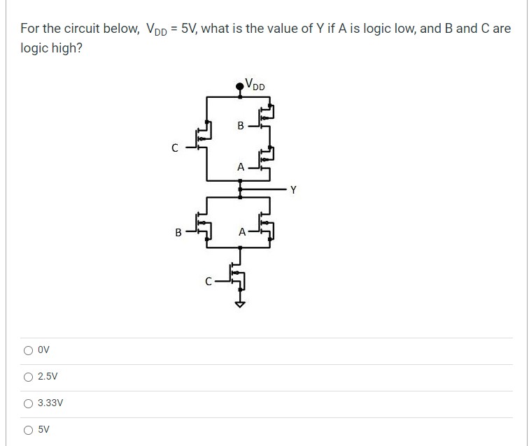 Solved For the circuit below, Vpp = 5V, what is the value of | Chegg.com