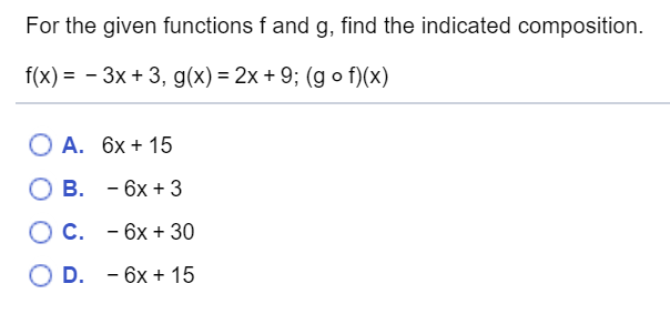 Solved For The Given Functions F And G Find The Indicated