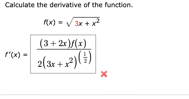 Solved Calculate the derivative of the function. | Chegg.com