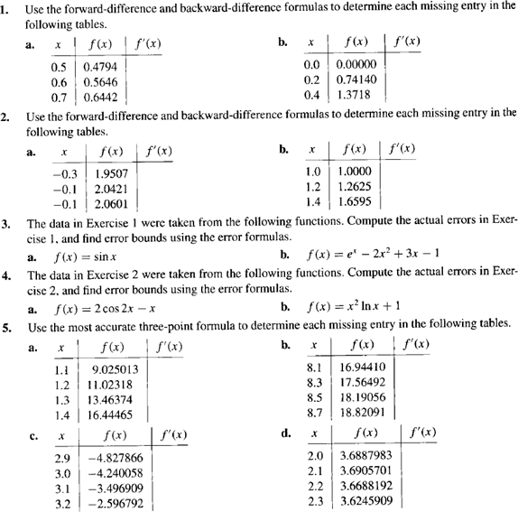 Solved a. f(x) 1. Use the forward-difference and | Chegg.com