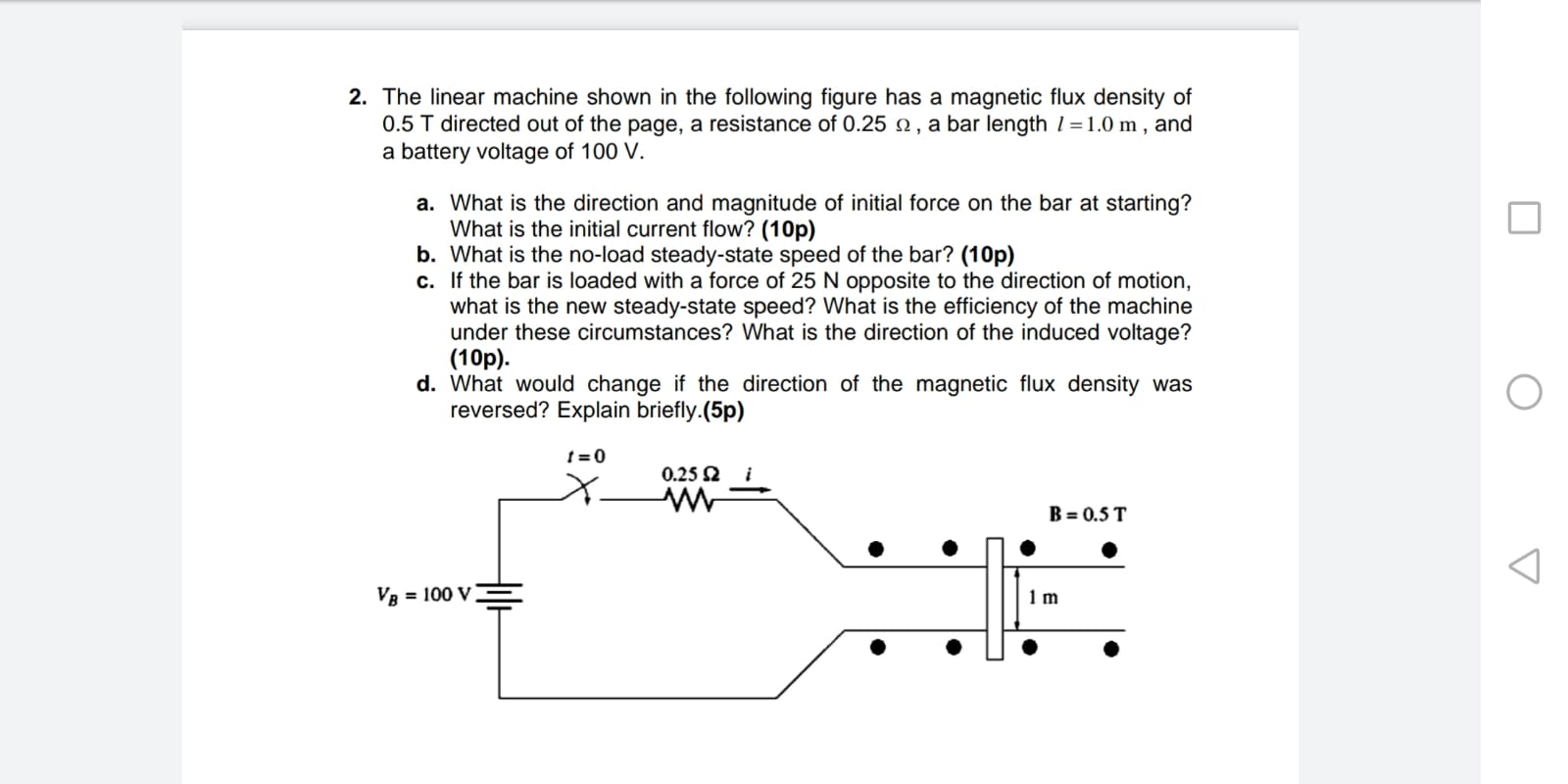 Solved 2. The linear machine shown in the following figure | Chegg.com