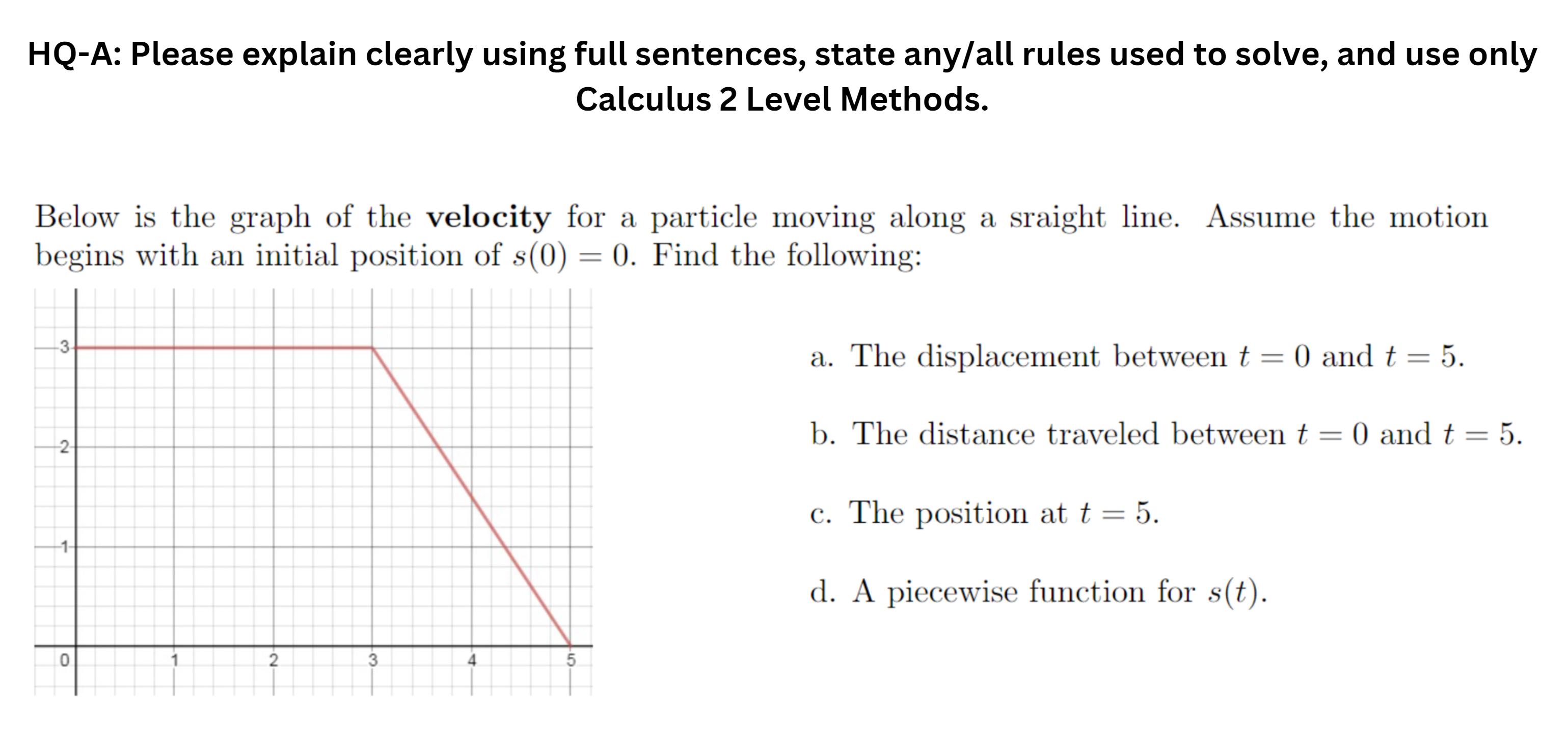 Solved HQ-A: Please explain clearly using full sentences, | Chegg.com